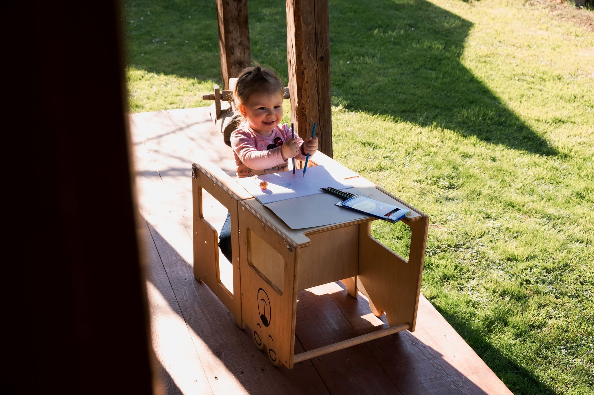Kids Kitchen Step Stool,Table,Helper Kids Tower (Bear) 3 in1 – FarnoraDecor